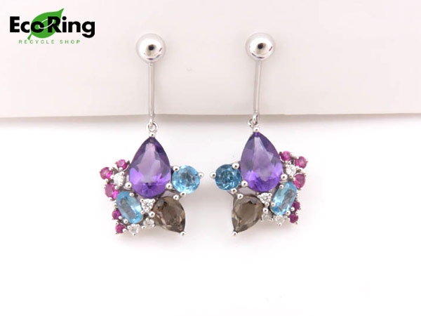 1円 K18WG×ダイヤモンド×ルビー他 デザイン イヤリング HG477(ホワイトゴールド)｜売買されたオークション情報、yahooの商品 ...