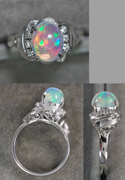 Pt900鑑付天然ウオーターオパール2.33ctダイヤ0.15ct7.9gR(オパール)｜売買されたオークション情報、yahooの商品情報をアーカイブ公開 - オークファン（aucfan.com）