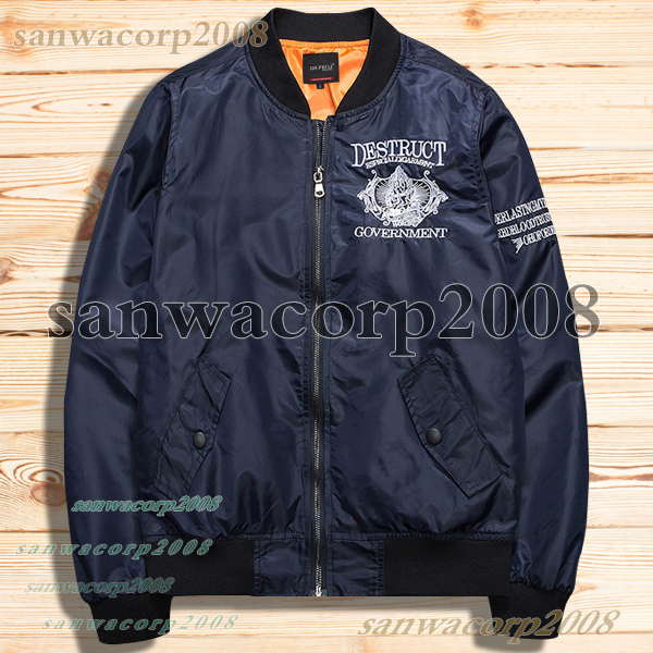 お勧め DA FEILI お洒落 刺繍 紺フライトジャケットJ6C16 XL(XLサイズ以上)｜売買されたオークション情報、yahooの商品 ...
