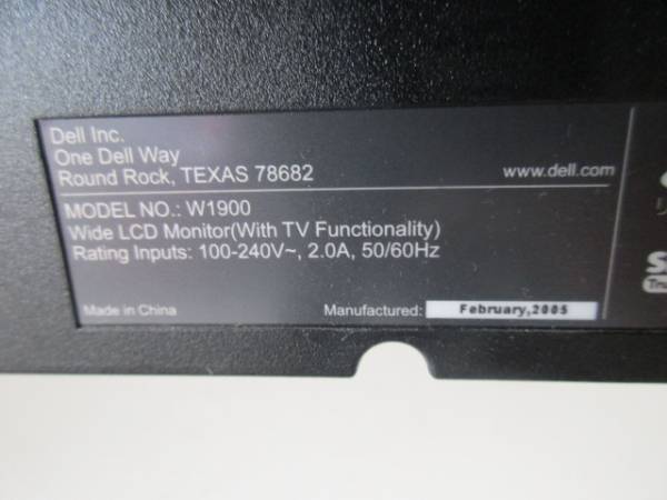 DELL デル W1900 19インチワイド液晶モニタ スピーカー内蔵 D1(19インチ～)｜売買されたオークション情報、yahooの商品情報をアーカイブ公開 - オークファン（aucfan.com）