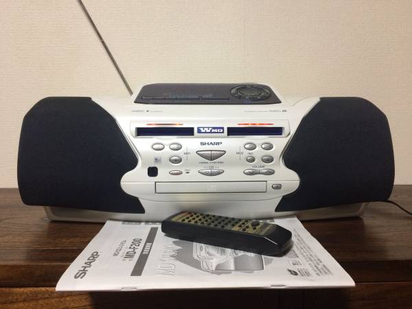 SHARP シャープ MD Studio MD-F200 W ホワイト ダブルMD CD カセット ラジオ ラジカセ(録音、再生)｜売買された ...