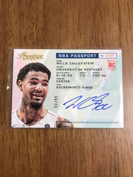 2015-16 panini prestige willie cauley-stein on card auto NBA passport(バスケットボール)｜売買されたオークション情報 ...