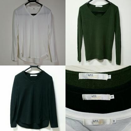 3枚セット AZUL basic / 長袖カットソー ロンTシャツ Size:S M(長袖カットソー)｜売買されたオークション情報、yahooの商品情報をアーカイブ公開 - オークファン ...
