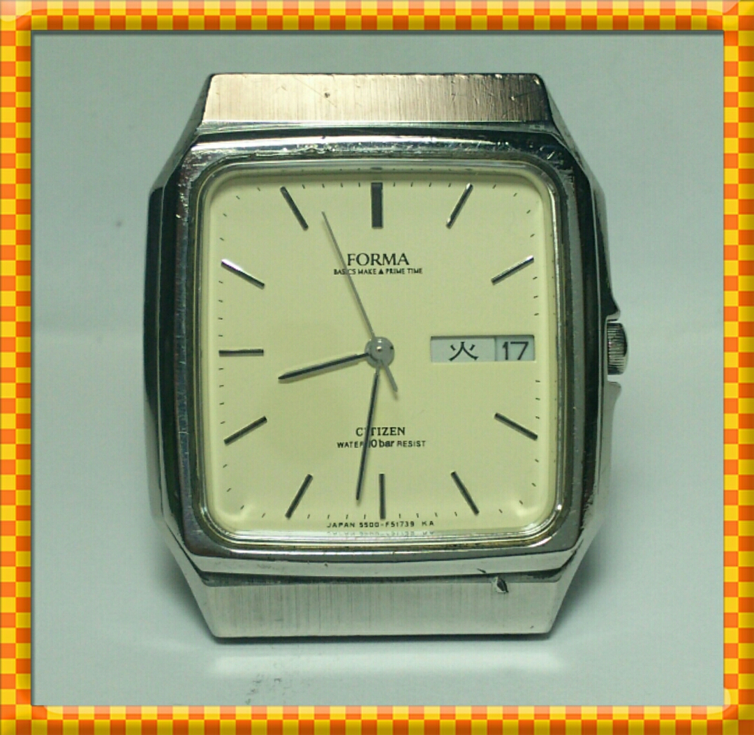 レトロ メンズクオーツ腕時計シチズンCITIZEN FORMA 5500-50085 電池交換済(3針＋カレンダー)｜売買されたオークション ...