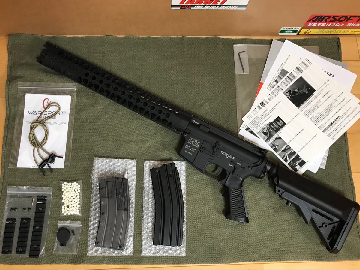 TOP EBB カートレス 電動ガン M4A1 BCM LVOA 16.2in カスタム 訳あり おまけつき サバイバルゲーム エアガン 電動 ...