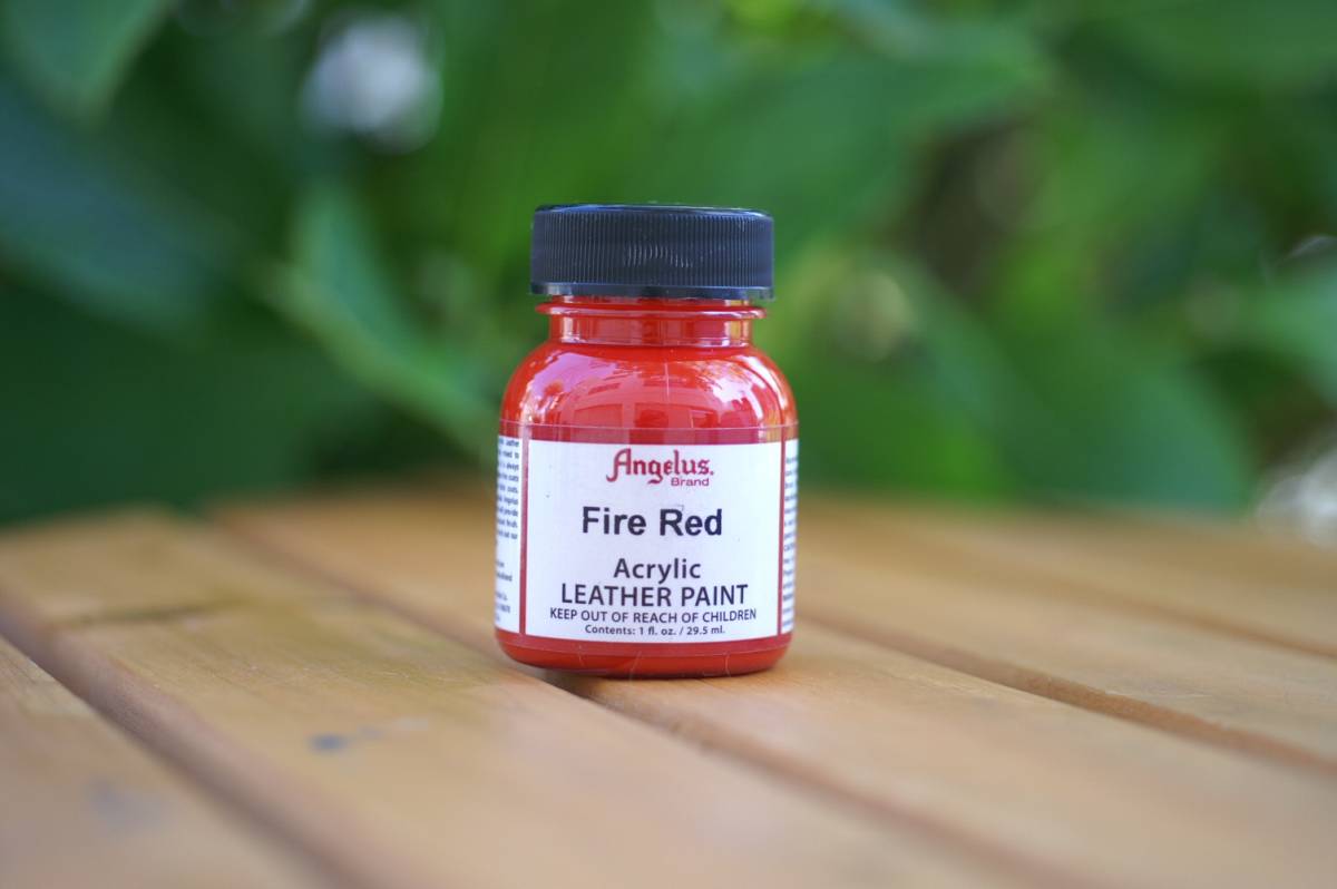 Angelus Acrylic Leather Paint 1oz 29.5ml Fire Red ファイヤーレッド ペイント アンジェラス ...