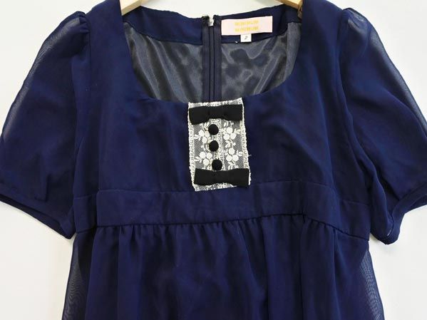 MINIMUM ミニマム シフォン レース ティアード ワンピース size2/紺 ida4(ワンピース)｜売買されたオークション情報、yahooの商品情報をアーカイブ公開 - オークファン ...