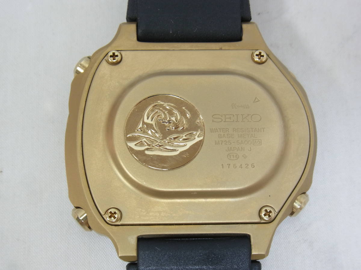 稼働品 SEIKO セイコー SCUBA MASTER スキューバマスター M725-5A00 黒金 スポーツ ダイバーズウオッチ(その他 ...