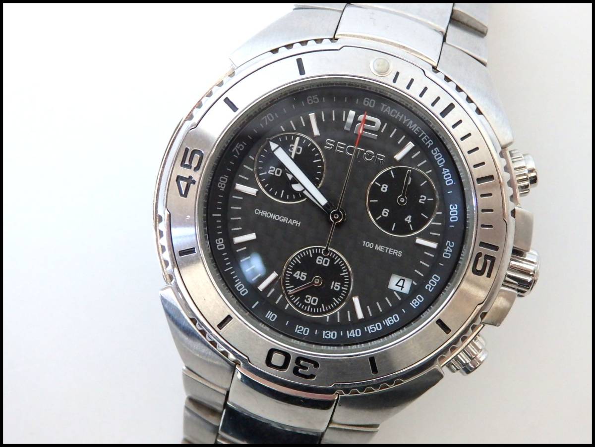 ＜本物 良品 SECTOR セクター 腕時計 クロノグラフ 350 32 53 903 025 稼働品 電池交換済み＞j6.95.11 定形外 ...