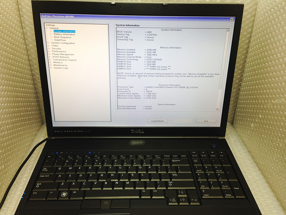 Dell Precision™ M6400 Setup- En Naslaggids – WDXO