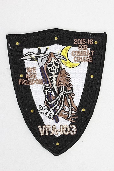 ワッペン/パッチ USN アメリカ海軍 VFA-103 Jolly Rogers / OIR COMBAT CRUISE2015-16/小 ...