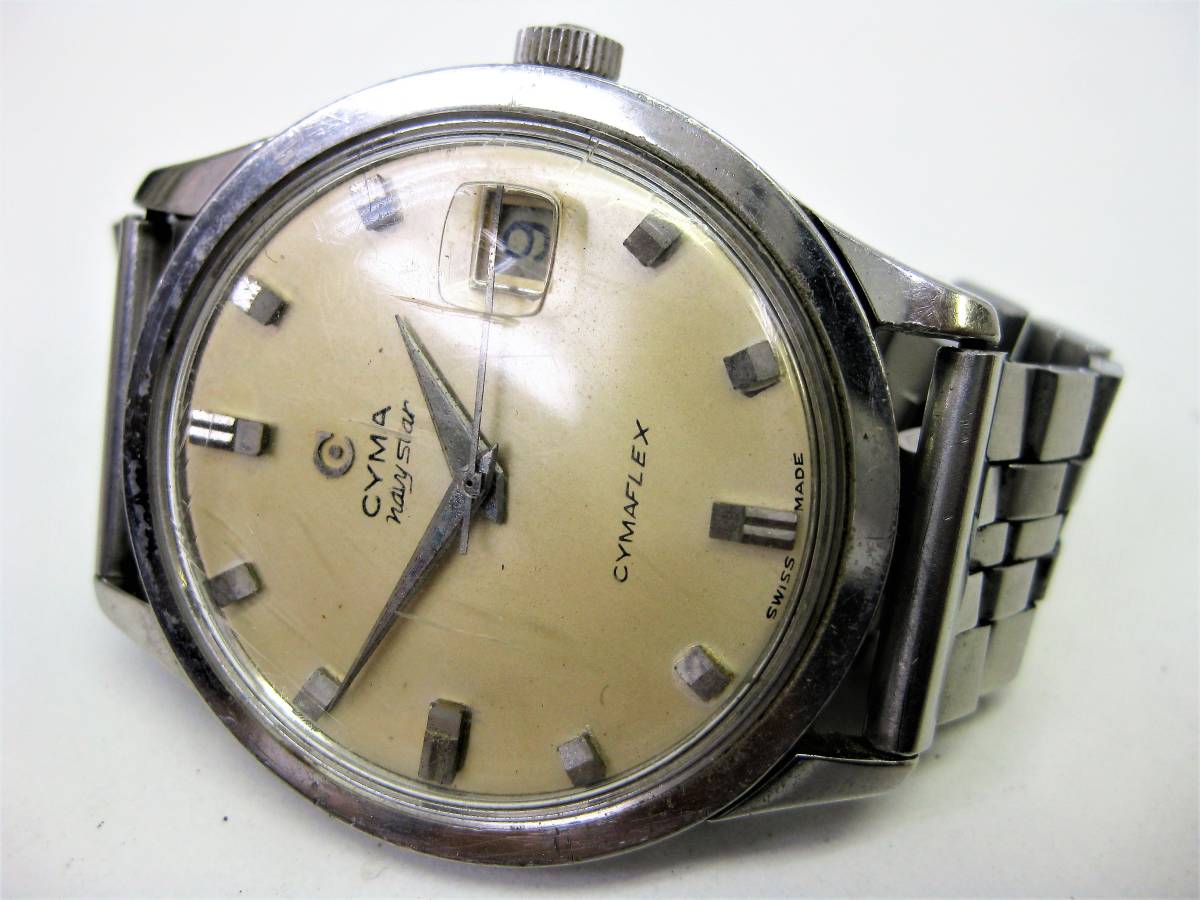 CYMA/シーマ NavyStar ネイビースター CYMAFLEX 3針デイト 自動巻 稼働品 B23-6(シーマ)｜売買されたオークション情報、yahooの商品情報をアーカイブ公開 ...