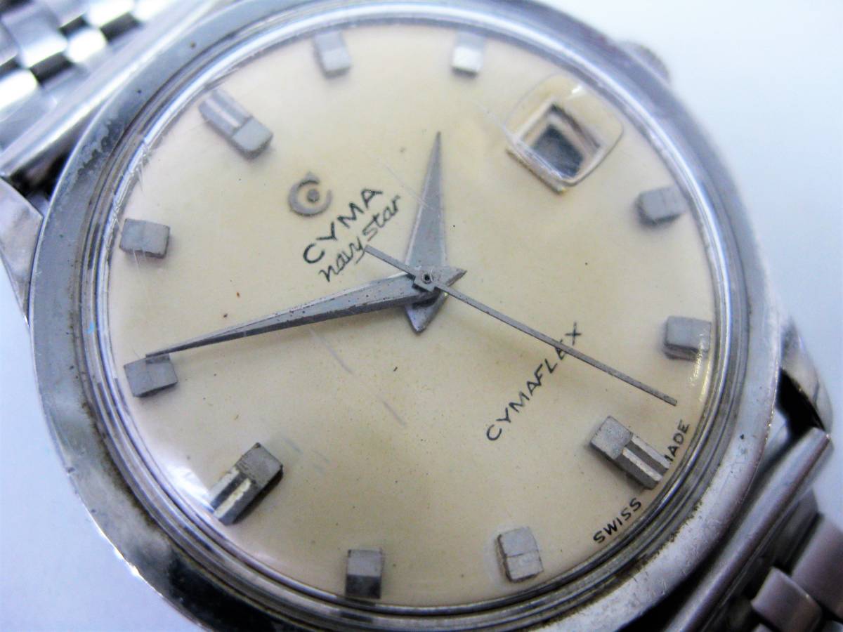 CYMA/シーマ NavyStar ネイビースター CYMAFLEX 3針デイト 自動巻 稼働品 B23-6(シーマ)｜売買されたオークション情報、yahooの商品情報をアーカイブ公開 ...