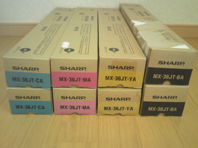 純正 SHARP シャープ MX-36-JT‐BA/CA/YA/MA 4色8本(トナー)｜売買されたオークション情報、yahooの商品情報をアーカイブ公開 - オークファン（aucfan.com）