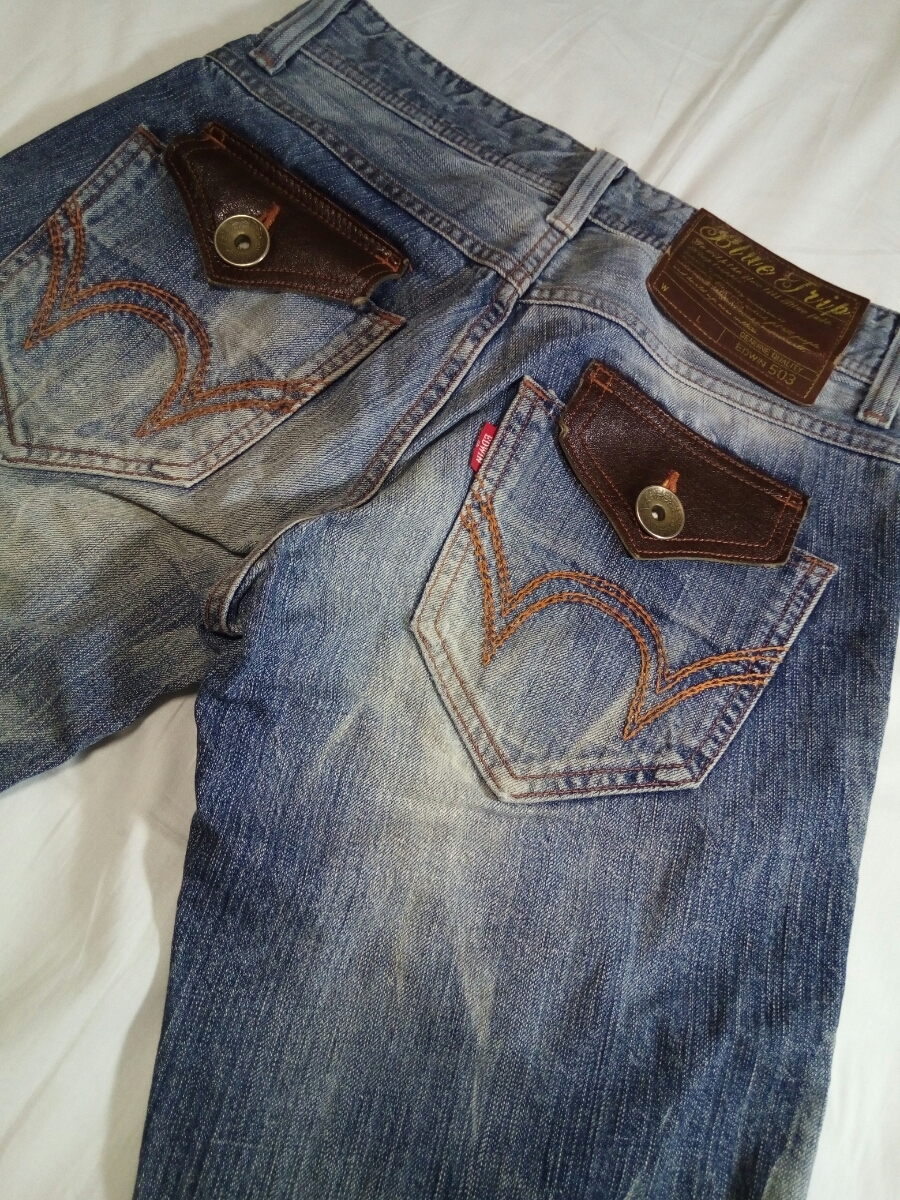 エドウィン ダメージ加工 ストレート ジーンズ ウエスト約73cm 28×32 BTF503 デニム ボトムス EDWIN(W29)｜売買されたオークション情報、yahooの商品情報を ...