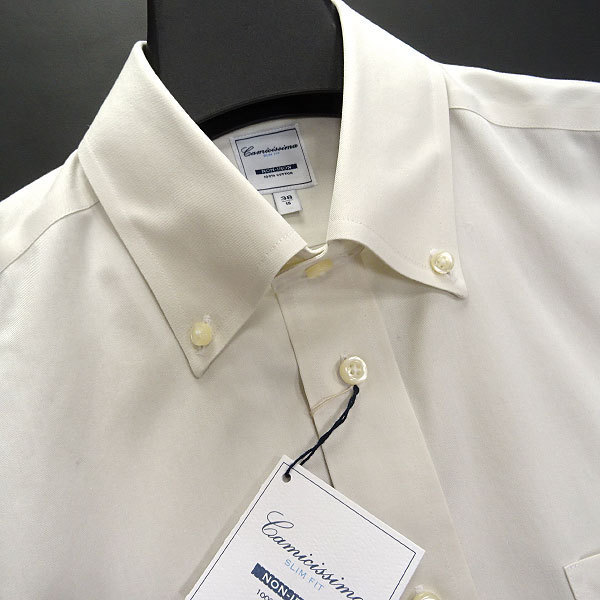 カミチッシマ SLIM FIT 形態安定 BD ドレスシャツ 41 アイボリー I20158 Camicissima 半袖 クールビズ コットン 春夏 メンズ(Lサイズ)｜売買された ...