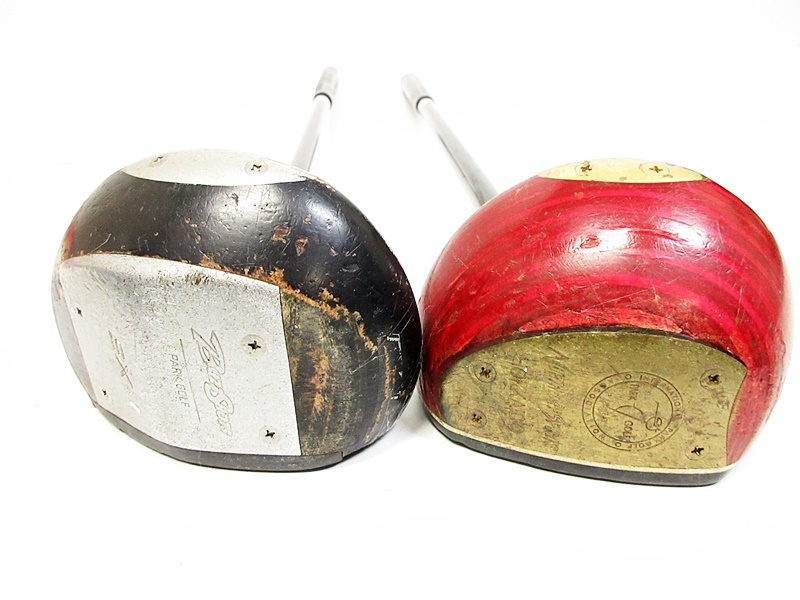 02 65-217320-24 Buzz Shots Extra model EX-1 ブリジストン SUPER ARROW 他 パークゴルフ クラブ 3本 ボール ケース セット 旭65 ...