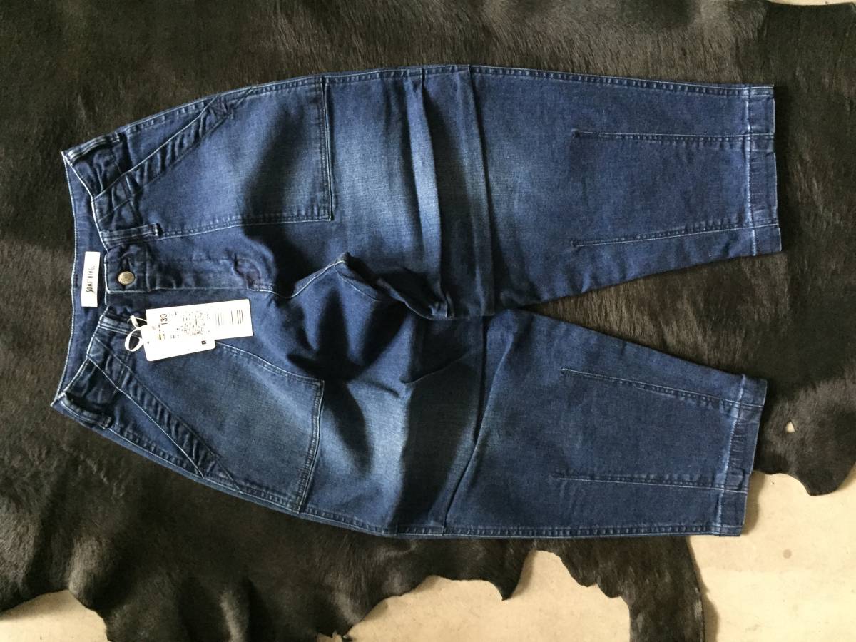 EDWIN KIDS GIRL サムシング バルーンワイドベーカーパンツ サイズ130 デニムUSED加工(130（125～134cm ...