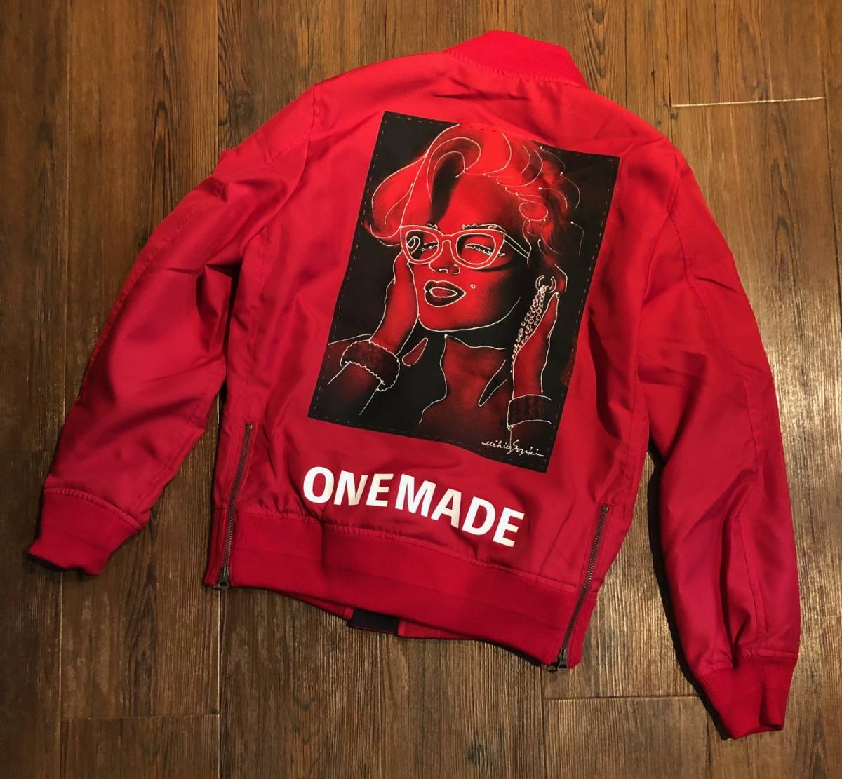 定86400円 one made by maxsix 18AW バック プリント MA1 ジャケット ブルゾン マックスシックス ワンメイド 46 RED(Lサイズ)｜売買されたオークション ...