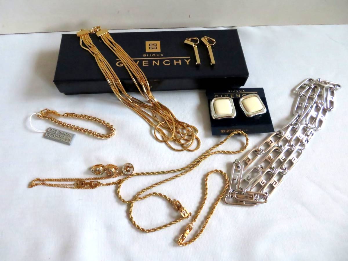 CG119 1000円 有 BIJOUX GIVENCHY ジバンシー アクセサリー まとめ売り セット ネックレス イヤリング ブレスレッド 女性 レディース(ネックレス、ペンダント ...