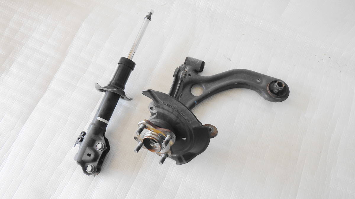 良品 ダイハツ LA350S/LA360S ミラ イース 純正 左 フロント 足回り ストラット ナックル ロアアーム サスペンション 低走行 ...