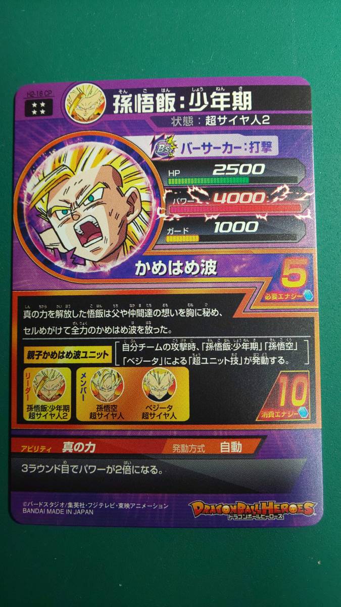 孫悟飯：少年期 H2-16 CP ドラゴンボールヒーローズ(ドラゴンボールヒーローズ)｜売買されたオークション情報、yahooの商品情報をアーカイブ公開 - オークファン（aucfan.com）