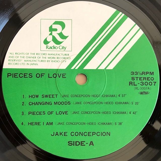 LP シティポップ/JAKE H. CONCEPCION/PIECES OF LOVE/RADIO CITY RL-3007/国内盤 81年 ...