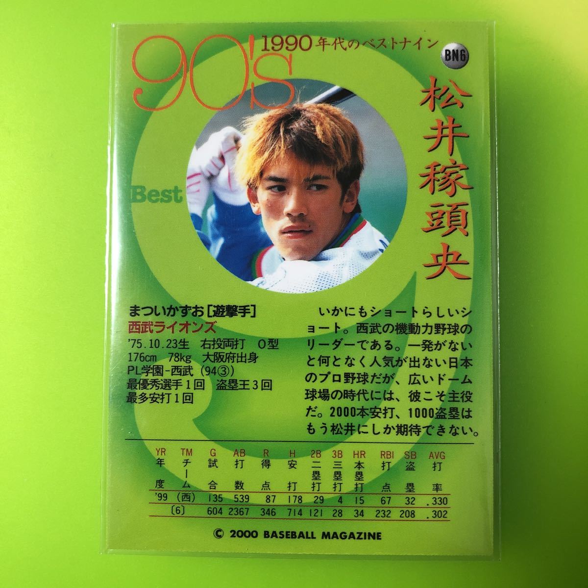 松井稼頭央 3Dインサートカード BBM 2000 90年代ベストナイン 西武ライオンズ 楽天イーグルス(2014年～)｜売買されたオークション情報、yahooの商品情報をアーカイブ公開 ...