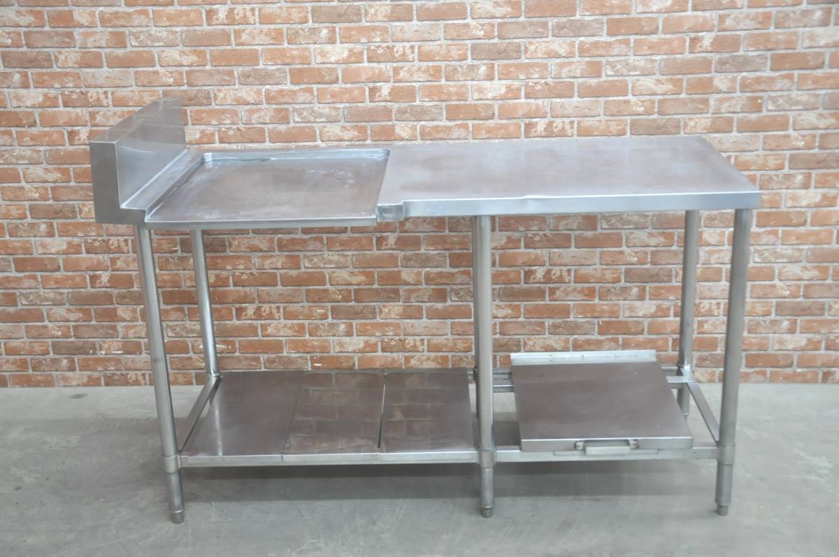 D110 ソイルドシンク作業台 W1500×D650×H1005 コーナー L字 食器洗浄機用作業台 食洗機 調理台 業務用 厨房 店舗 飲食 ...