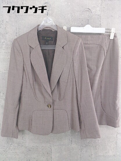 ESCADA エスカーダ 1B 膝丈 シングル スカート スーツ サイズ36 ブラウン レディース｜え