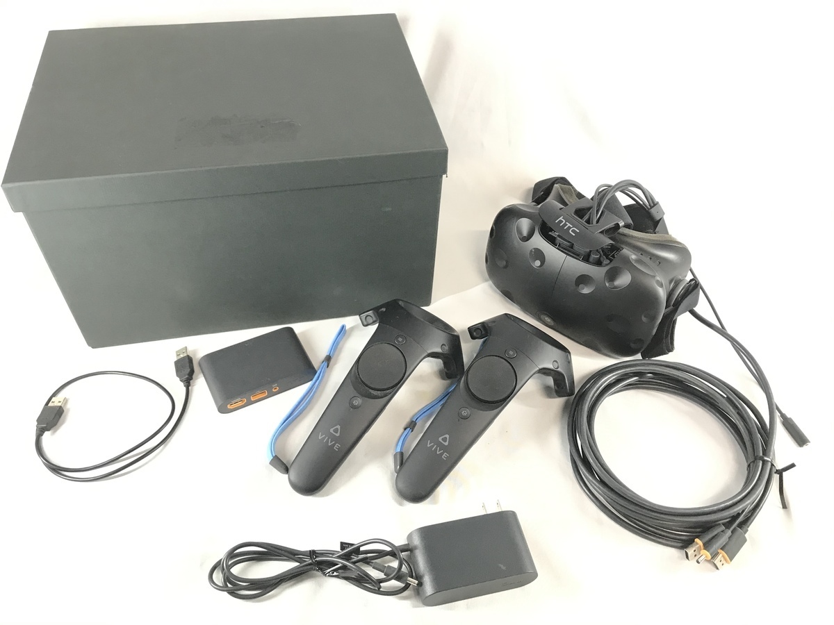 1円スタート hTC VIVE OPJT100 VR ヘッドマウント ディスプレイ CE2200 コントローラー2PR7100×2点 セット ...