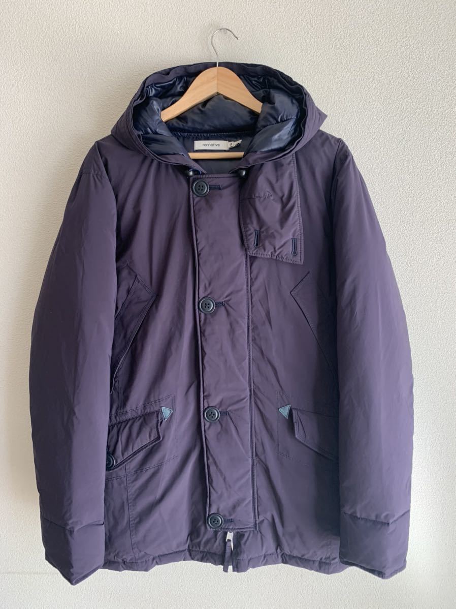 定価10万 13AW nonnative NN-JU2406 EXPLORER HOODED DOWN JACKET P/N TWILL NAVY 3/エクスプローラー ダウンジャケット ...
