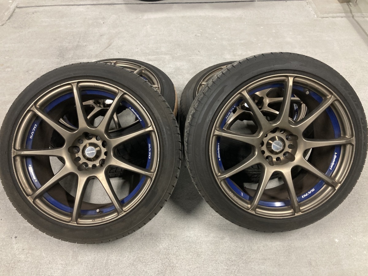 Weds sport SA70 軽量アルミ 9J 18インチ PCD114.3 オフセット32 ウェッズスポーツ 225/45/18 CZ4A ...