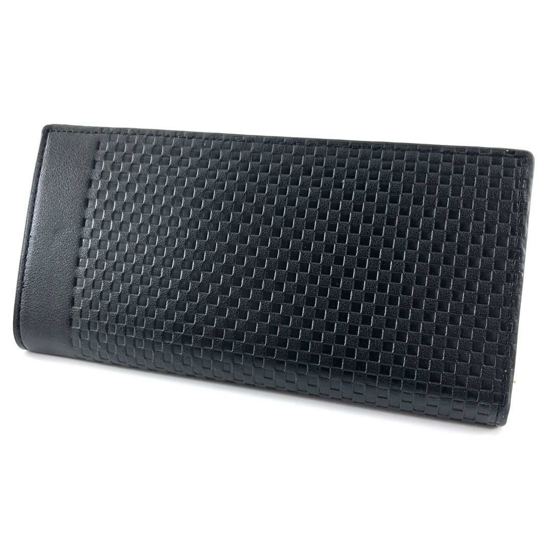 WL29 匿名配送 Baellerry/バレリー 合皮製長財布 小銭入れなし カード収納:約40枚 ブラック/黒(長財布（小銭入れなし ...