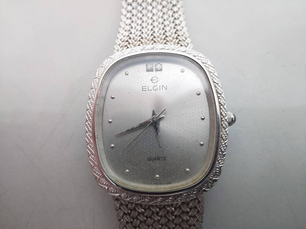 30876 ELGIN エルジン FK276 2Pダイヤモンド シルバー SS クォーツ 稼働(エルジン)｜売買されたオークション情報、yahooの商品情報をアーカイブ公開 - オークファン ...