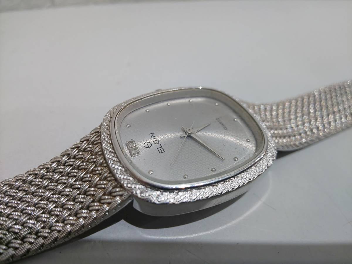 30876 ELGIN エルジン FK276 2Pダイヤモンド シルバー SS クォーツ 稼働(エルジン)｜売買されたオークション情報、yahooの商品情報をアーカイブ公開 - オークファン ...