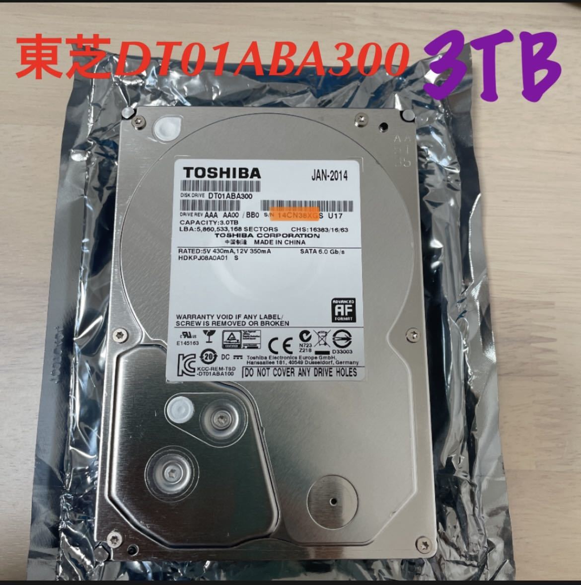 TOSHIBA 東芝 DT01ABA300 3TB SATA600 5940 HDD 使用時間8h(2TB～)｜売買されたオークション情報 ...