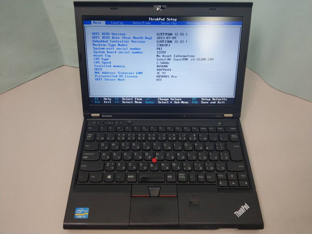 OSなし Lenovo ThinkPad X230i 2306-9FJ /i3-3120M/4GB/500GB/無線LAN/12.5型/AC ...