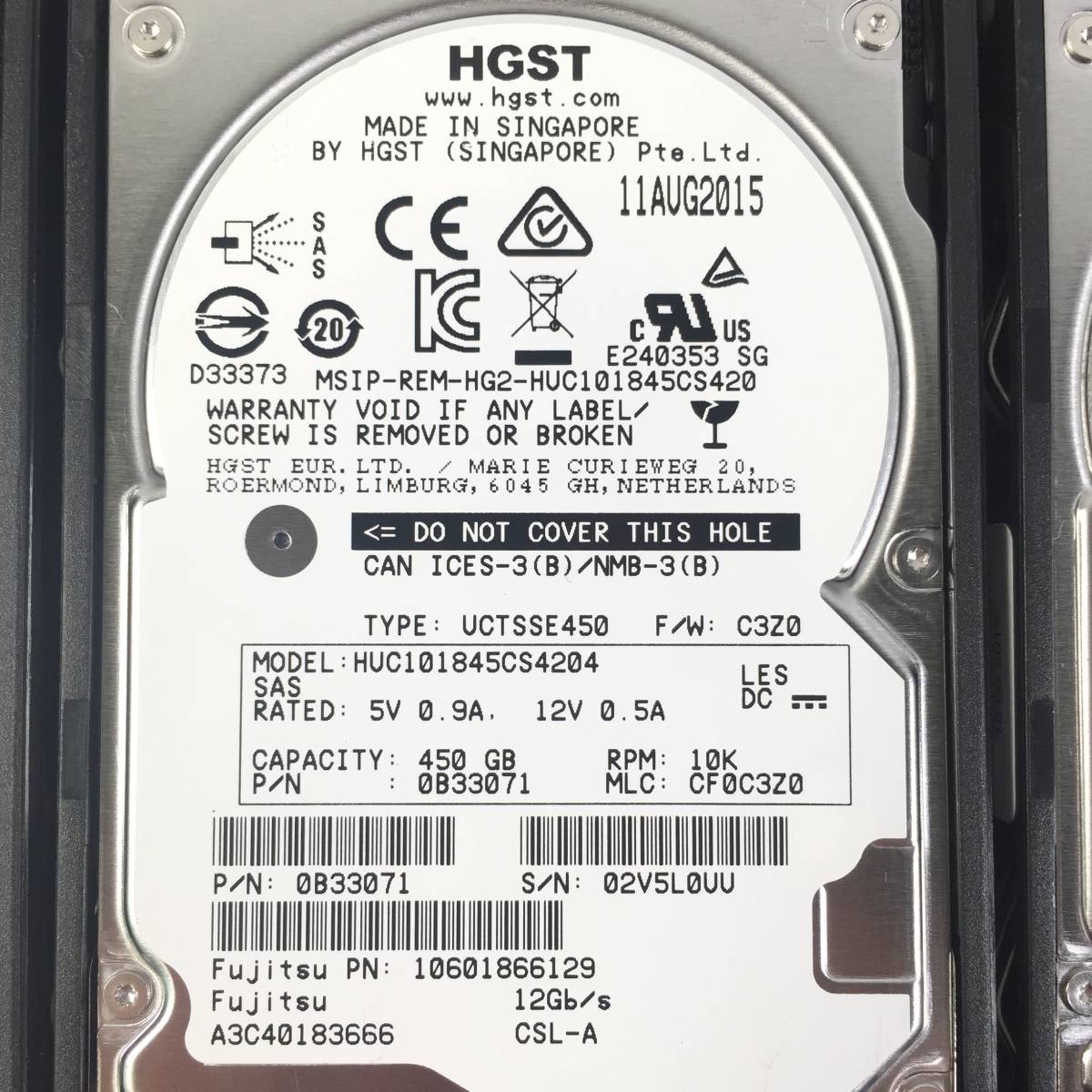 M2124-F-39-② HGST 450GB SAS 10K HDD 2.5インチ 5点(SCSI)｜売買されたオークション情報、yahoo ...