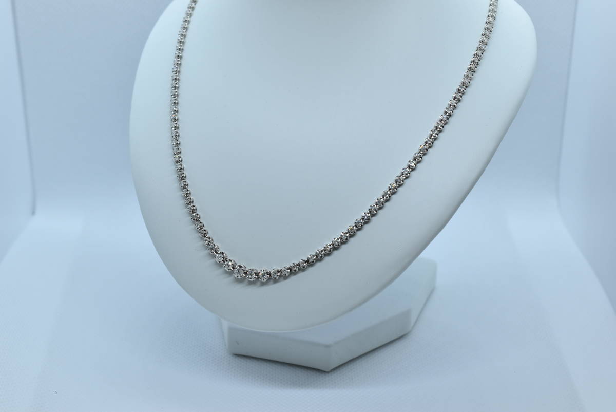 極 K14WG ダイアモンド テニスネックレス D3.00ct 10.8g(ホワイトゴールド)｜売買されたオークション情報、yahooの商品情報をアーカイブ公開 - オークファン（aucfan ...