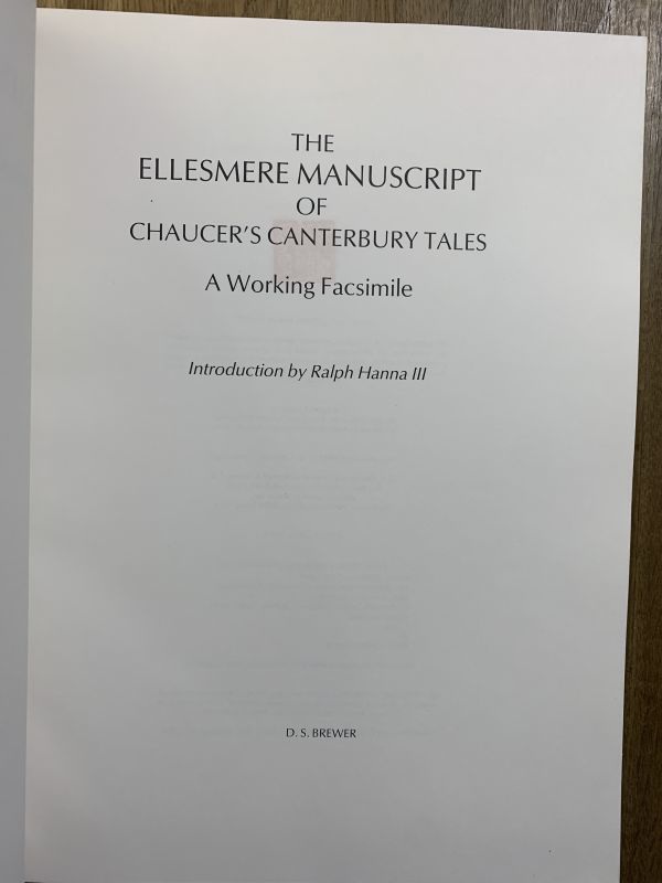 ファクシミリ版 チョーサー カンタベリー物語 The Ellesmere Manuscript of Chaucer's Caterbury ...