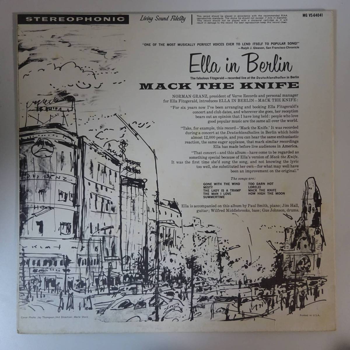 11130714; US盤/VERVE Ella Fitzgerald / Mack The Knife - Ella In Berlin(ジャズ一般)｜売買されたオークション情報、yahoo ...