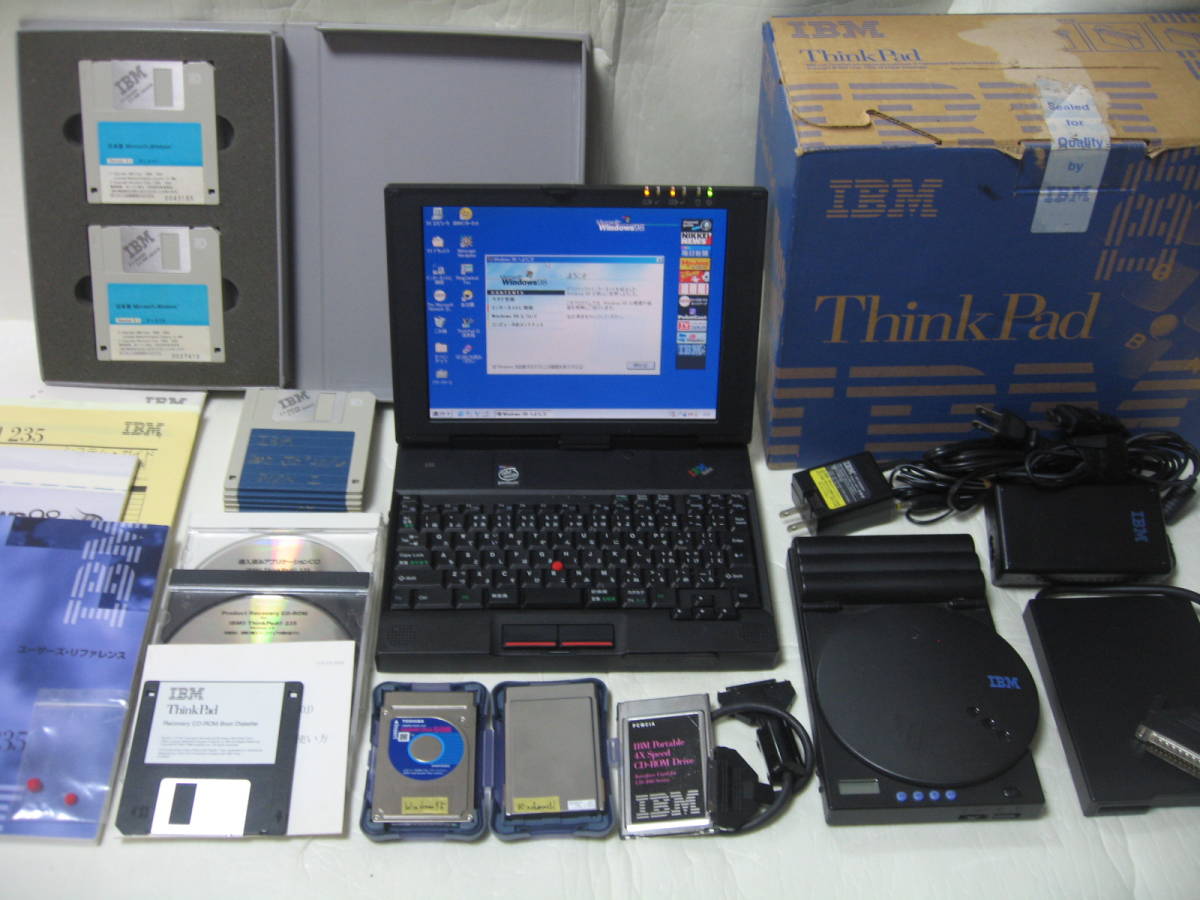 IBM ThinkPad235 2607-20J Windows98 Windows95 Windows3.1 OS複数 Pentium266MHz EDO 128MB VRAM4MB ...