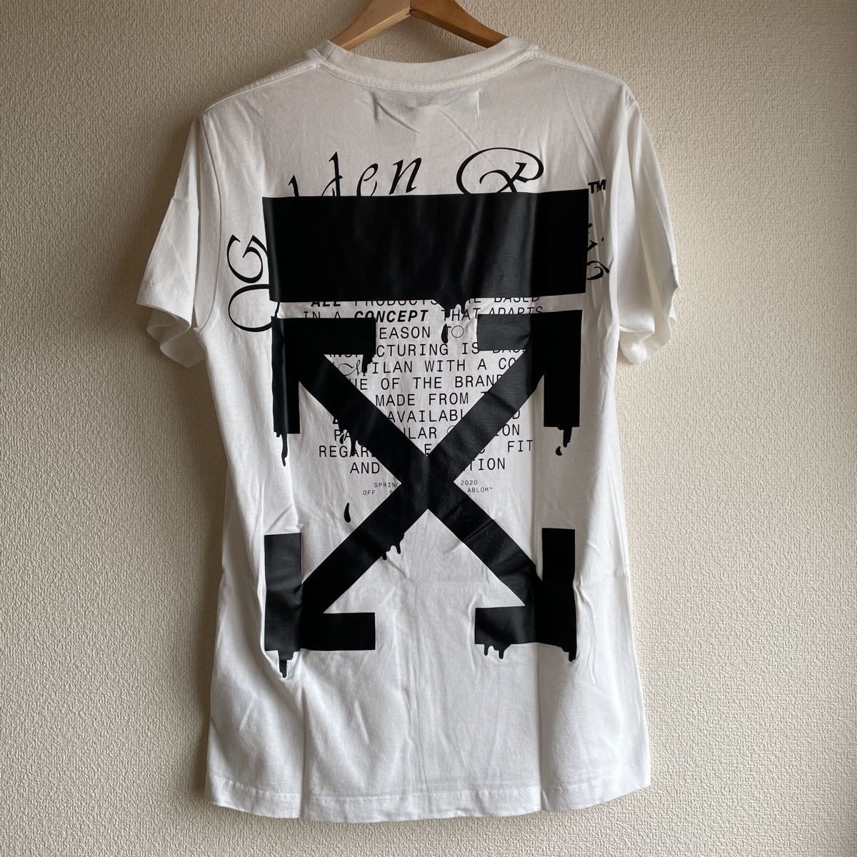 オフホワイト OFF-WHITE 2013 MAIN LABEL Tシャツ Mサイズ ホワイト コットン100% メンズトップス(Mサイズ ...