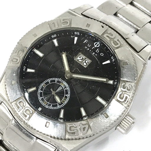 ファーボ 10BAR F5010 スモセコ デイト 自動巻き 腕時計 ブラック文字盤 メンズ 稼働品 Furbo desin QA083-52 ...