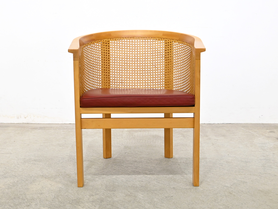 デンマーク BOTIUM “King's Furniture”シリーズ 本革×籐×ビーチ材 アームチェア 80年代 ヴィンテージ b/北欧 ...
