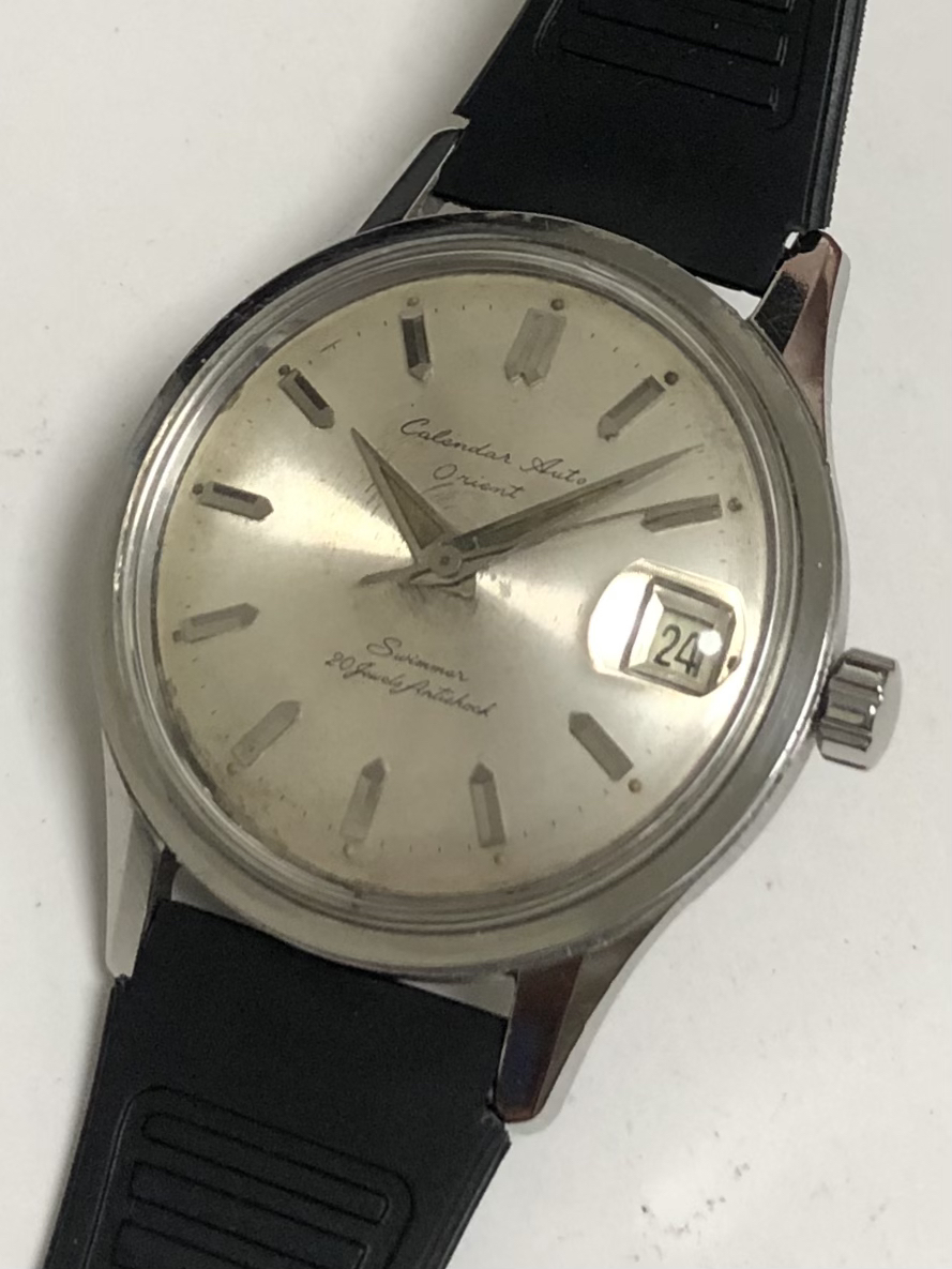Calendar Auto Orient Swimmer カレンダーオートオリエントスイマー 20石 自動巻き 稼働品 J1401(オリエント ...
