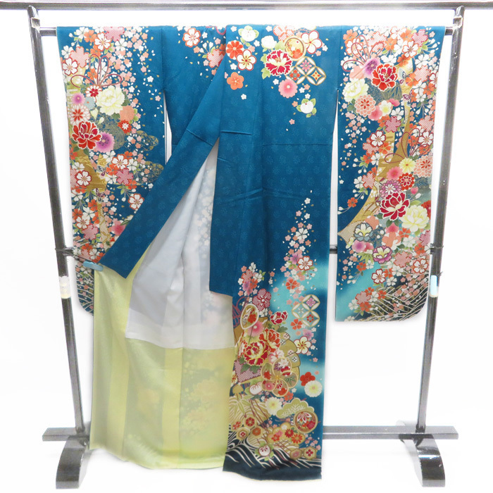 きもの北條 振袖 正絹 熨斗に花模様 金駒刺繍 地紋 成人式 結婚式 結納 パーティー トール A646-10 L(振袖)｜売買されたオークション情報、yahooの商品情報をアーカイブ公開 ...