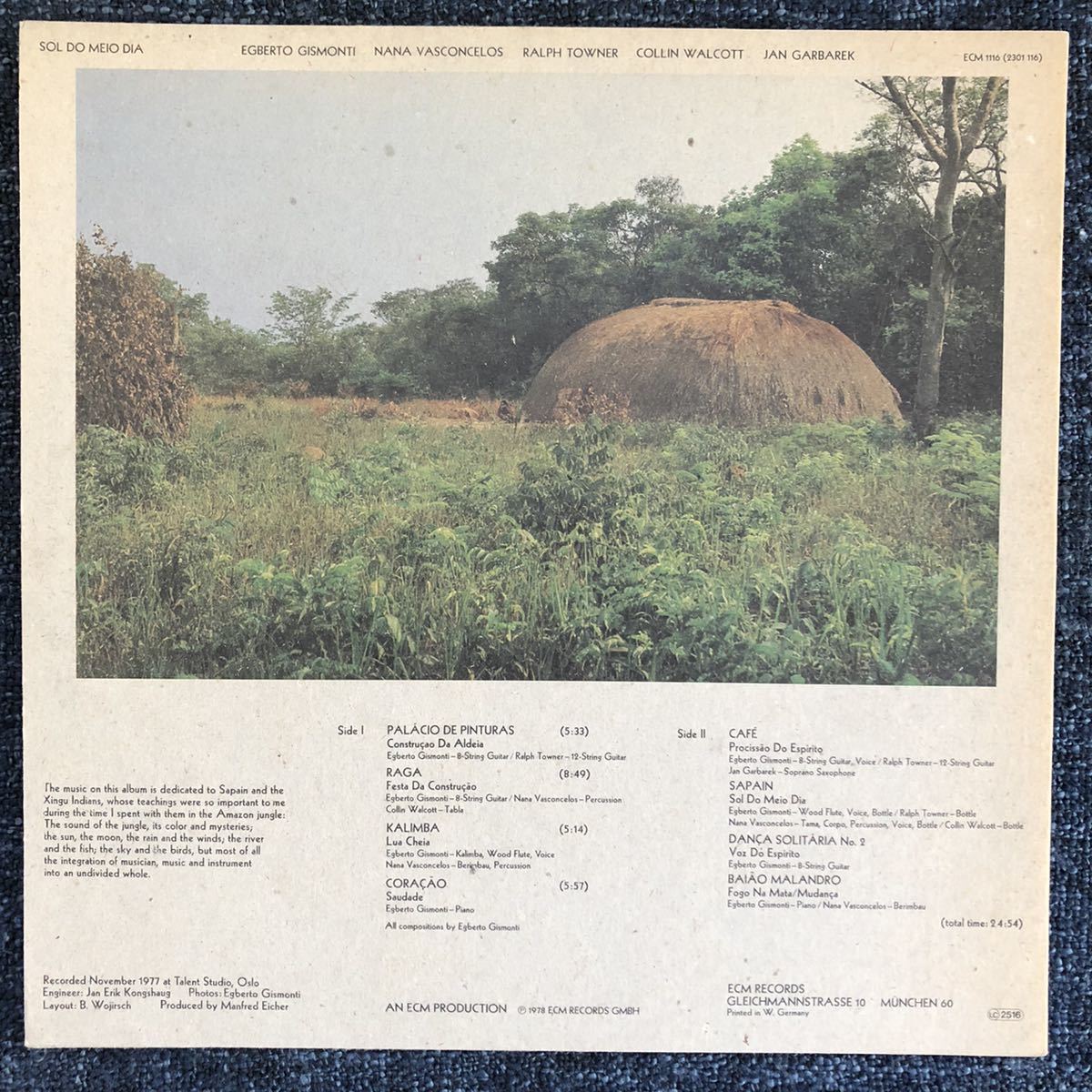 オリジナル盤 Egberto Gismonti - Sol Do Meio Dia / ECM / ECM 1116 / Ralph ...