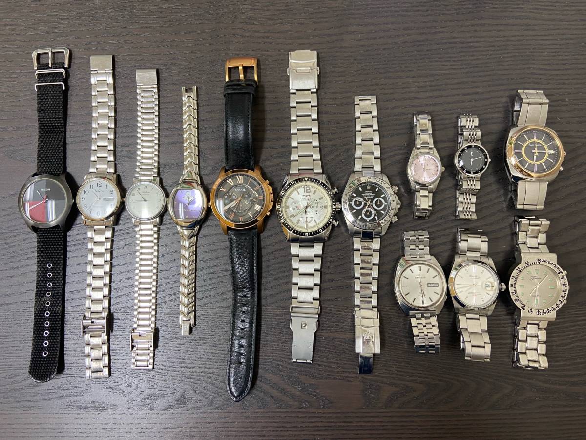 ジャンク 動作未確認 まとめセット SEIKO セイコー 5ACTUS / FOSSIL FS5085 / TECHNOS T-1019 / Paul Smith H416 / NIXON ...